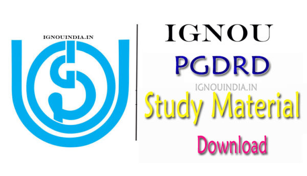 IGNOU PGDRD Study Material, egyankosh Download